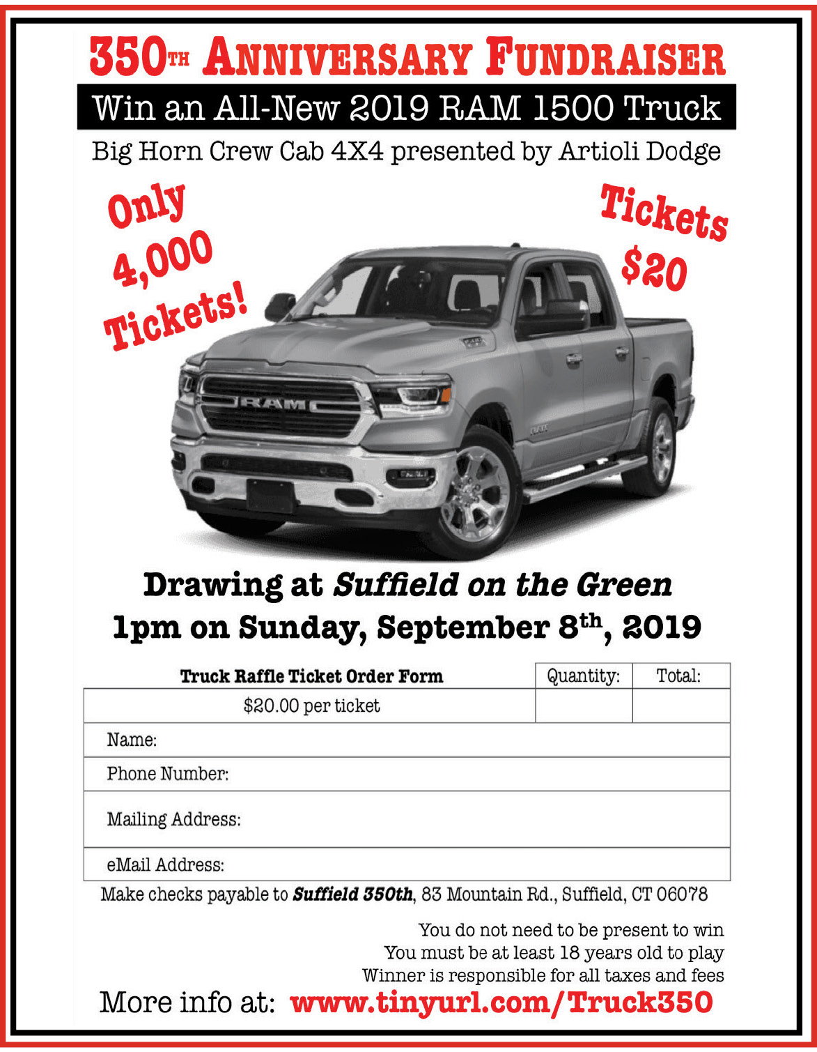 Truck Raffle Supports 350th - The Suffield Observer